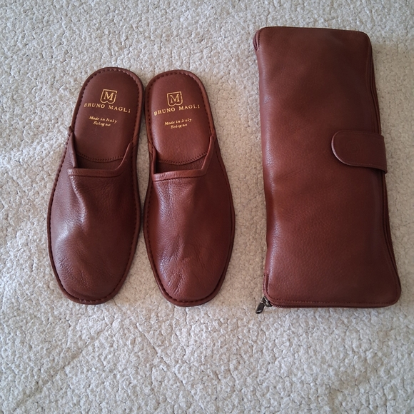 Bruno Magli | Shoes | New Bruno Magli Mens Ciro Brown Leather Slippers ...